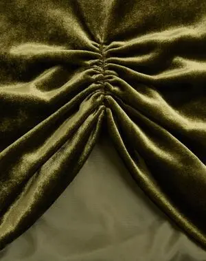 Valentino Garavani Velvet Midi Skirt With Front Draping - Military Green