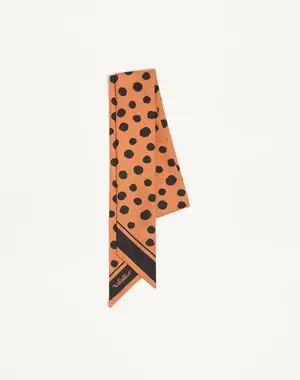 Valentino Garavani Dalmatian Polka Dot Silk Bandeau Scarf - Brown/black