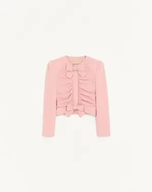 Valentino Garavani Cropped Jacket In Crispy Lightol - Pink