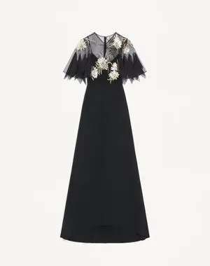 Valentino Garavani Embroidered Cady Couture Gown - Black/silver