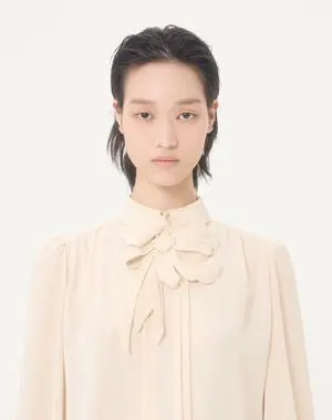 Valentino Garavani Embroidered Crepe De Chine Top - Vanilla