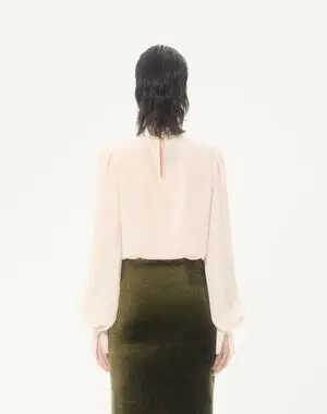 Valentino Garavani Embroidered Crepe De Chine Top - Vanilla