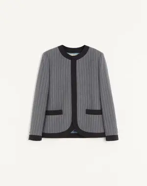 Valentino Garavani Pinstripe Silk Jacket - Grey