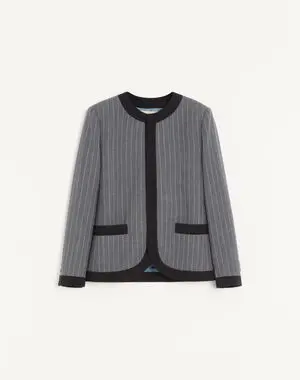 Valentino Garavani Pinstripe Silk Jacket - Grey
