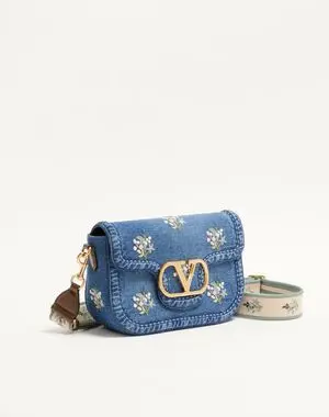 Valentino Garavani Alltime Medium Shoulder Bag - Denim