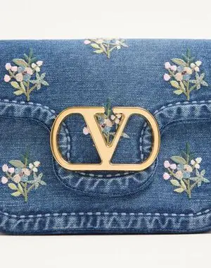 Valentino Garavani Alltime Medium Shoulder Bag - Denim