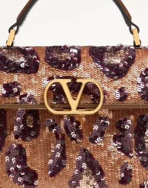 Valentino Garavani Vsling Mini Embroidered Animalier Handbag - Brown/multicolour