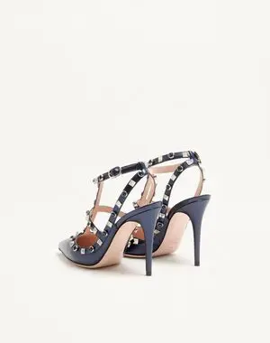 Valentino Garavani Rockstud Laminated Nappa Leather Pumps - Navy