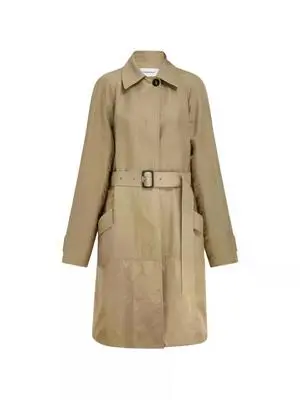 FERRAGAMO Duster Coat With Satin Inserts - Neutrals