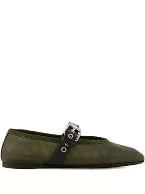 Miu Miu Buckle-fastening Ballet Flats - Green