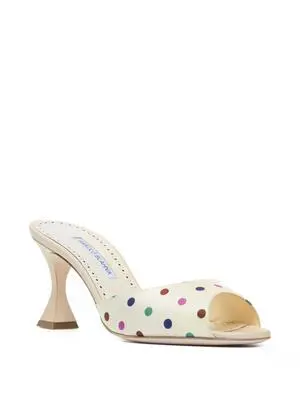 Manolo Blahnik 70mm Polka-dot Sandals