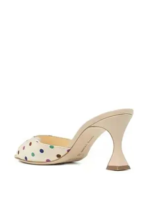 Manolo Blahnik 70mm Polka-dot Sandals