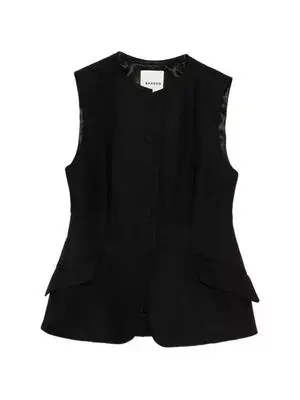 Sandro Buttoned Front-pocket Gilet - Black