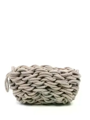 Alienina Lina Woven Clutch - Brown