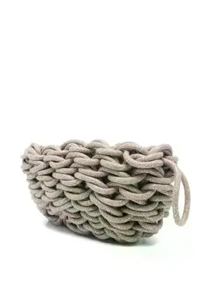Alienina Lina Woven Clutch - Brown