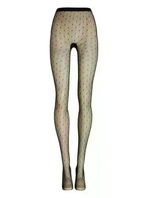 Wolford Dotted Net Tights - Black