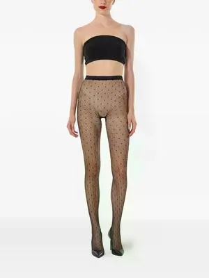 Wolford Dotted Net Tights - Black