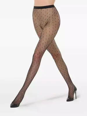 Wolford Dotted Net Tights - Black