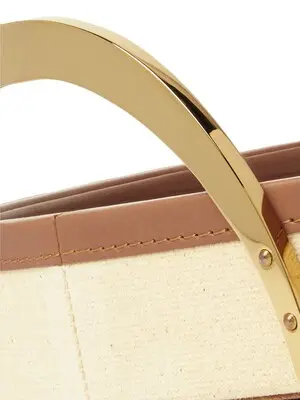 Ralph Lauren Garrett Canvas, Leather And Brass Tray