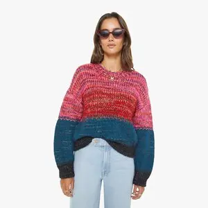 MOTHER The Crop Pullover Dusk To Dawn - Red