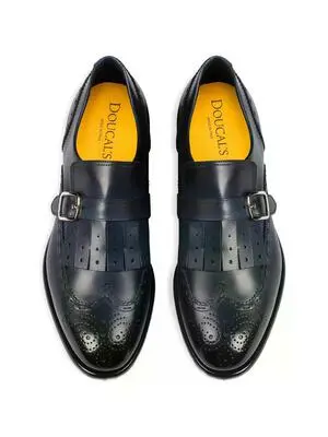 DOUCAL'S Fringing Buckle Monk Shoes - Blue