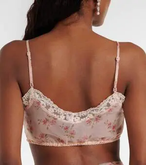 Simone Rocha Floral Lace-trimmed Bra Top