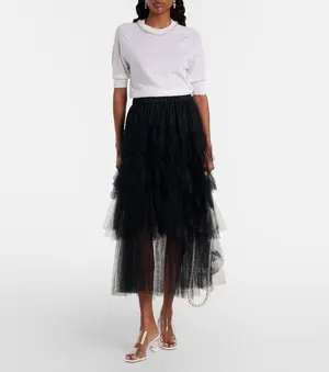 Simone Rocha Embellished Wool And Silk Top