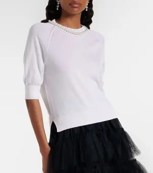 Simone Rocha Embellished Wool And Silk Top