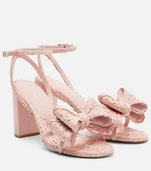 Mach & Mach Cadeau Raffia-effect Sandals - Pink