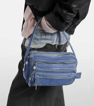 Acne Studios Camero Party Suede Shoulder Bag - Blue
