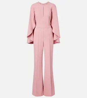 Elie Saab Caped Cady Jumpsuit - Pink