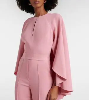 Elie Saab Caped Cady Jumpsuit - Pink