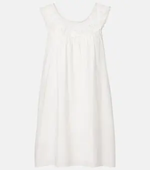 Posse Salma Embroidered Cotton Minidress - White