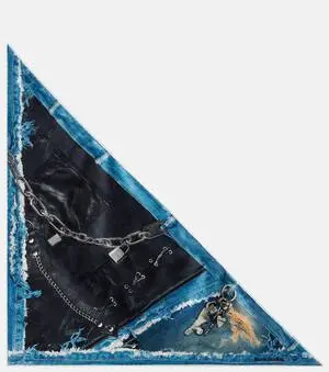 Acne Studios Trompe-l’œil Silk Scarf - Blue