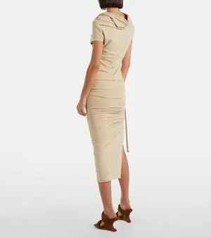 Rick Owens Cotton Jersey Midi Skirt - Beige