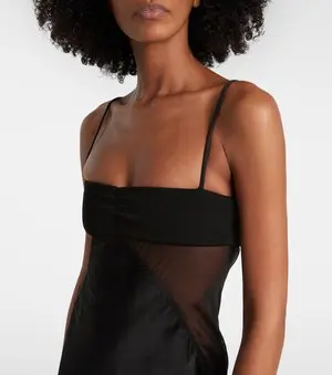 Rick Owens Silk-trimmed Satin Gown - Black