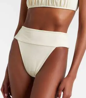 MONTCE Tamarindo Ribbed-knit Bikini Bottom - White