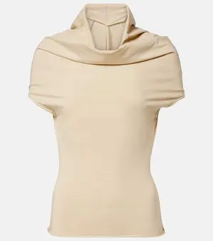 Rick Owens Cotton Jersey Top - Beige