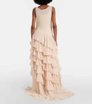 XU ZHI Tiered Asymmetric Maxi Dress