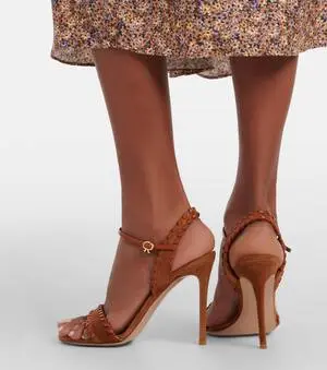 GIANVITO ROSSI Suede And Leather Slingback Sandals