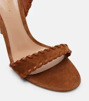 GIANVITO ROSSI Suede And Leather Slingback Sandals