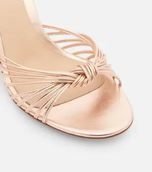 GIANVITO ROSSI Metallic Leather Mules