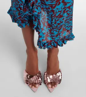 GIANVITO ROSSI Elle Sequined Mules - Pink