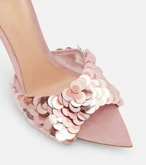 GIANVITO ROSSI Elle Sequined Mules - Pink
