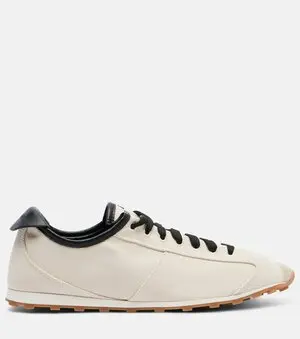 Jacquemus Leather-trimmed Canvas Sneakers - Beige