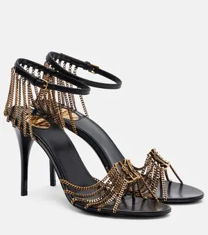 Saint Laurent Babylone 90 Leather Sandals - Black