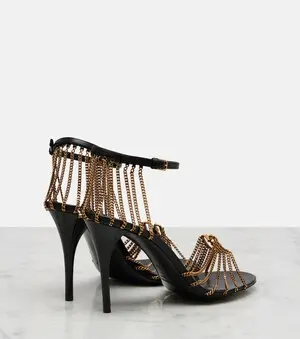 Saint Laurent Babylone 90 Leather Sandals - Black