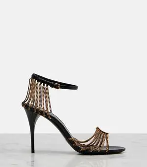 Saint Laurent Babylone 90 Leather Sandals - Black