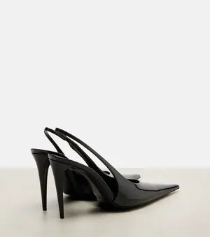 Saint Laurent Guermantes 95 Patent Leather Slingback Pumps - Black