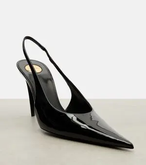 Saint Laurent Guermantes 95 Patent Leather Slingback Pumps - Black